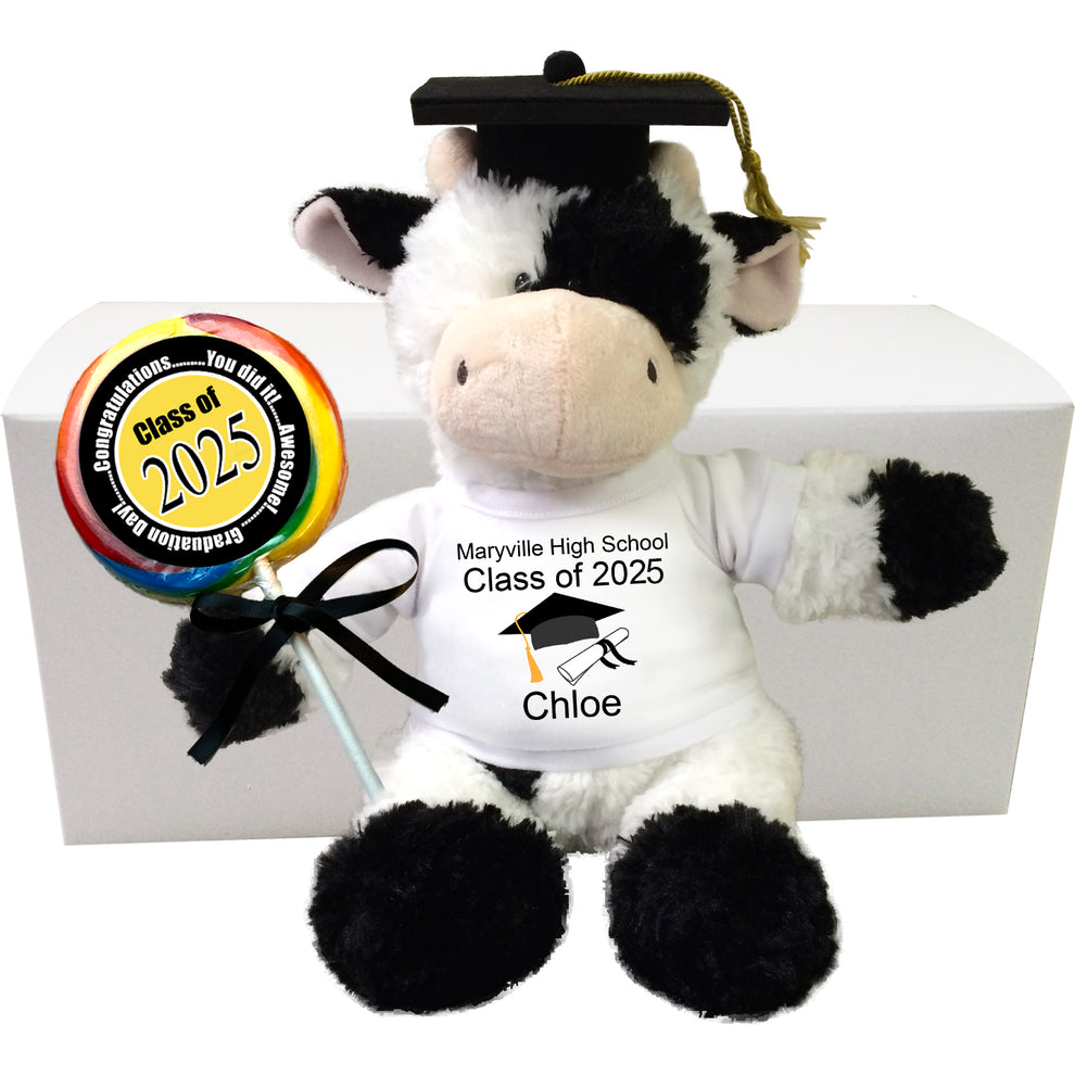 Graduation Cow Personalized Gift Set - 12" Tubby Wubby Cow, Class of 2 ...