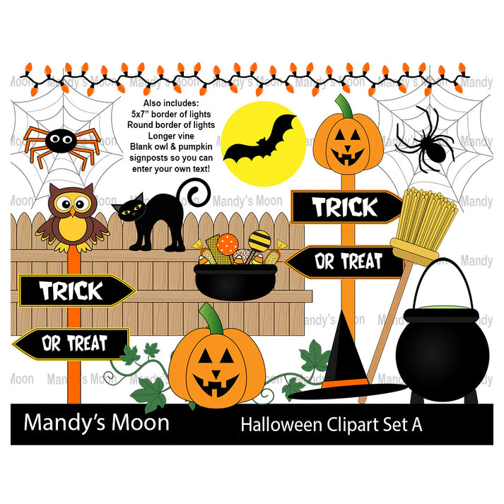 Halloween Clipart Set A (Personal & Nonprofit Use only) – Mandys Moon ...