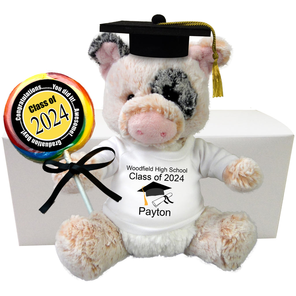 Graduation Pig Personalized Gift Set - 11" Percy Pig – Mandys Moon ...